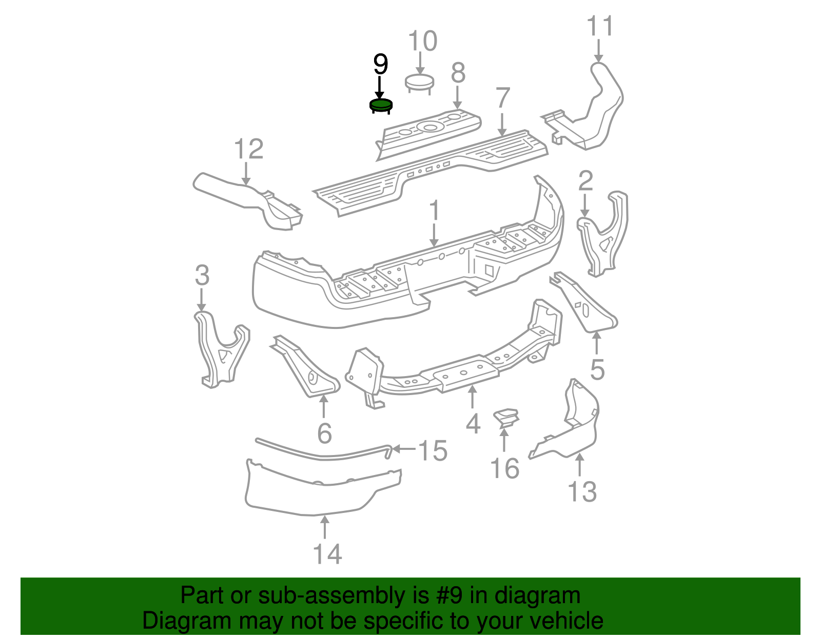 52592-04010 - Seal, Rear Bumper Side, Left - 2005-2015 Toyota Tacoma ...