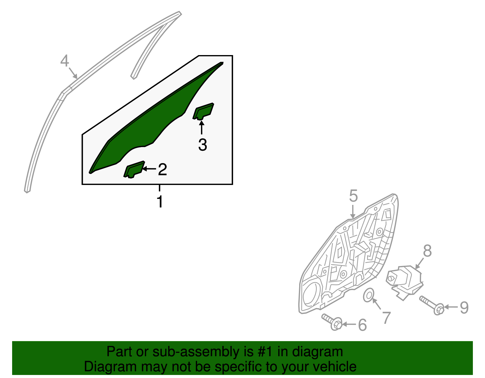 2017-2020 Kia Optima | Door Glass | 82420-D4010 | Kia Auto Parts