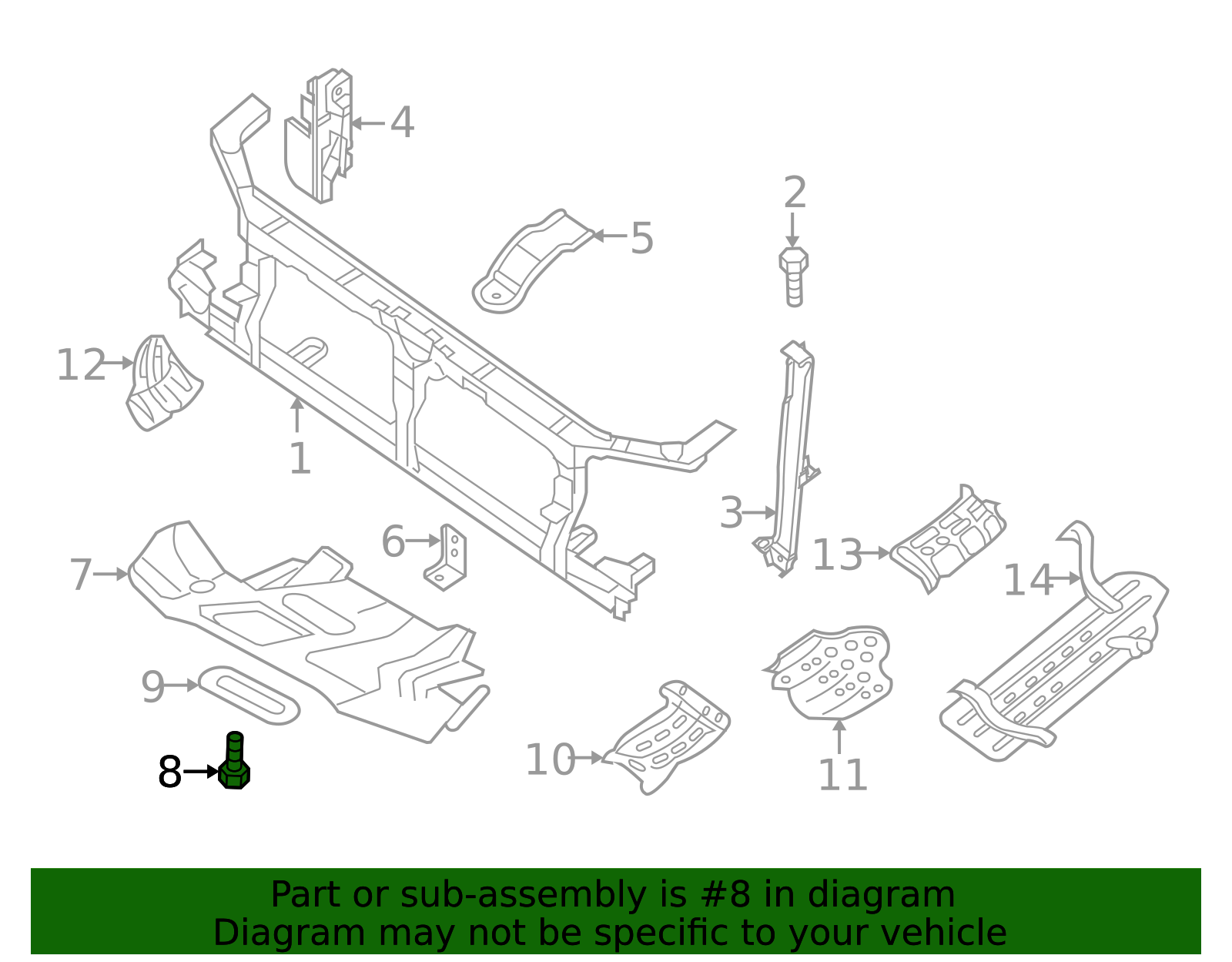 08146-6162H - Radiator Support Splash Shield Bolt | Official Nissan ...