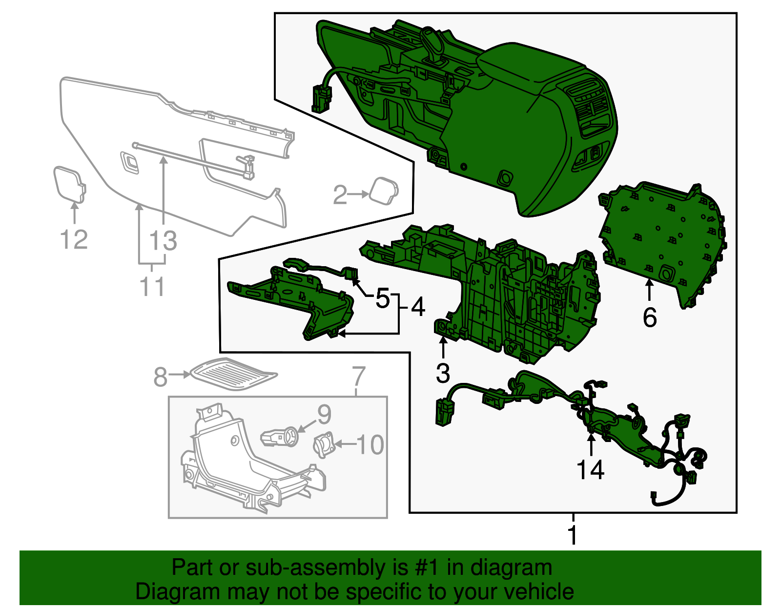 2017 Cadillac XT5 Console Assembly 84295716 | Capital Chevy Parts