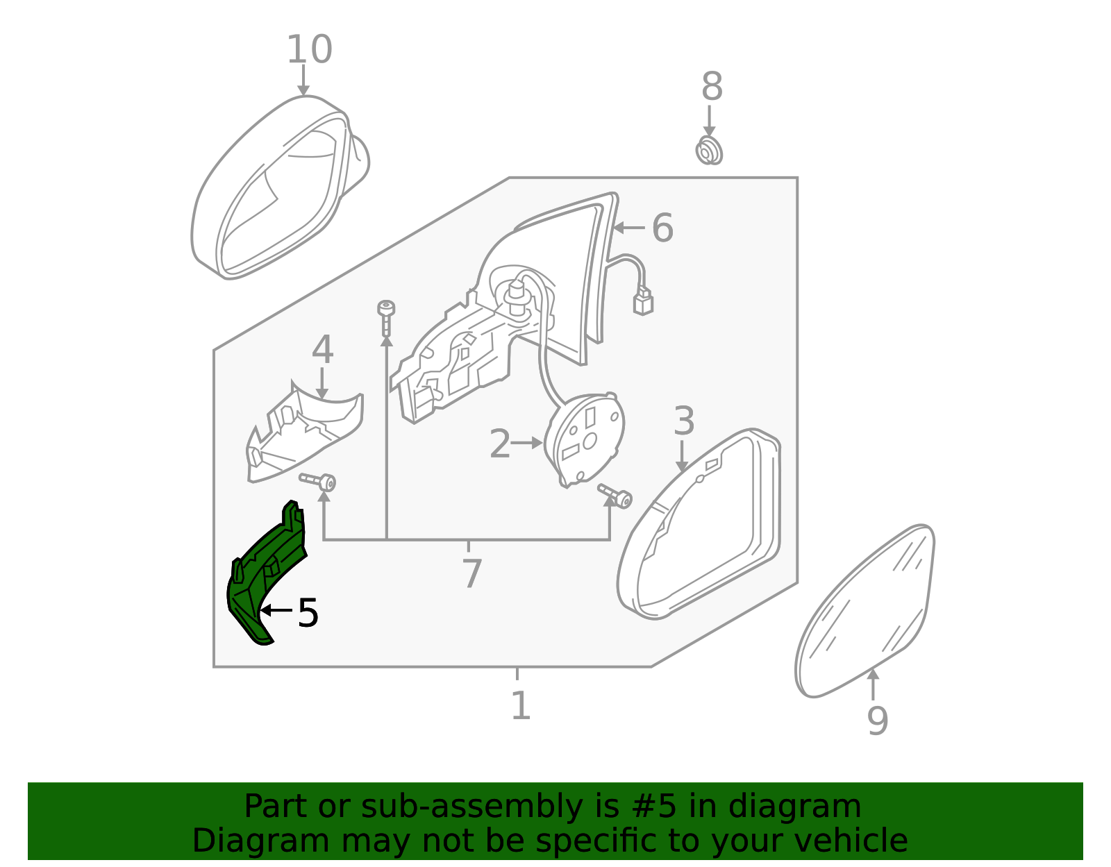 2004-2014 Volkswagen VW Volkswagen Right Front Passenger Side In-Mirror ...
