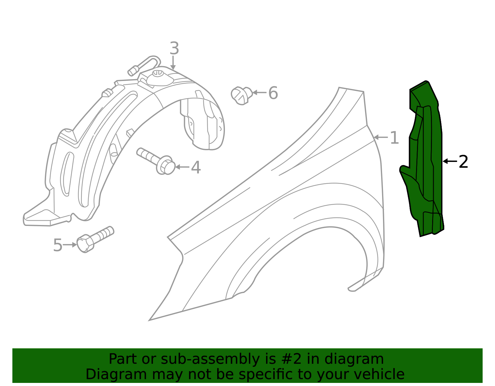 2014 Kia Sedona Fender Seal - Driver's Side (LH) 84141-4D500 ...