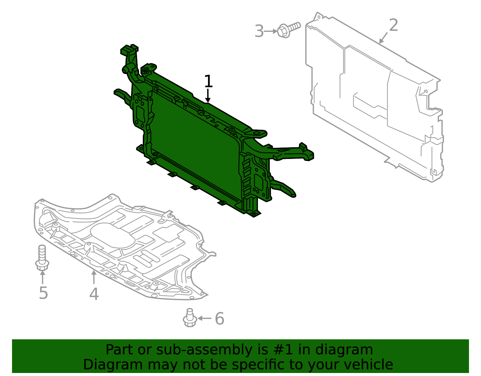 2022-2023 Hyundai Kona Electric Radiator Support 64101-K4500 | QuirkParts