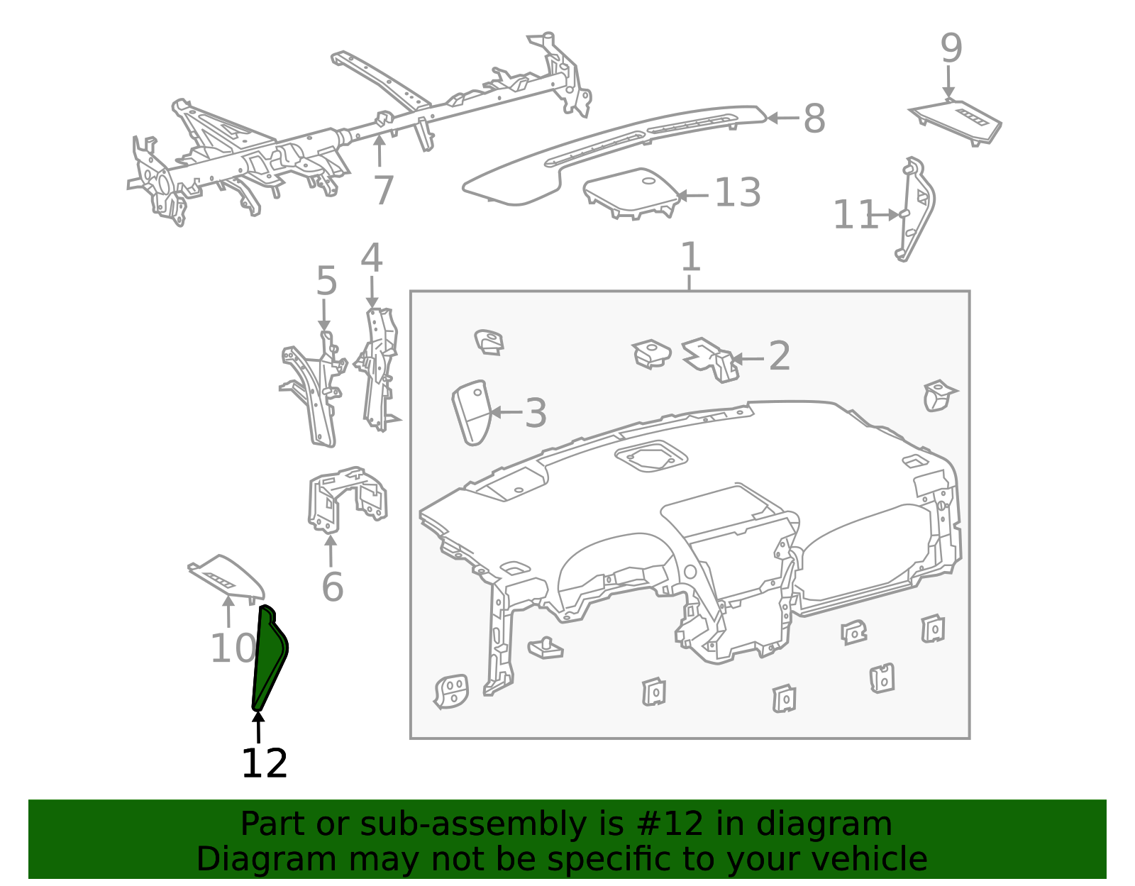 55444-0E020-C0 - High-Quality Instrument Panel Side Cover for 2010-2015 ...