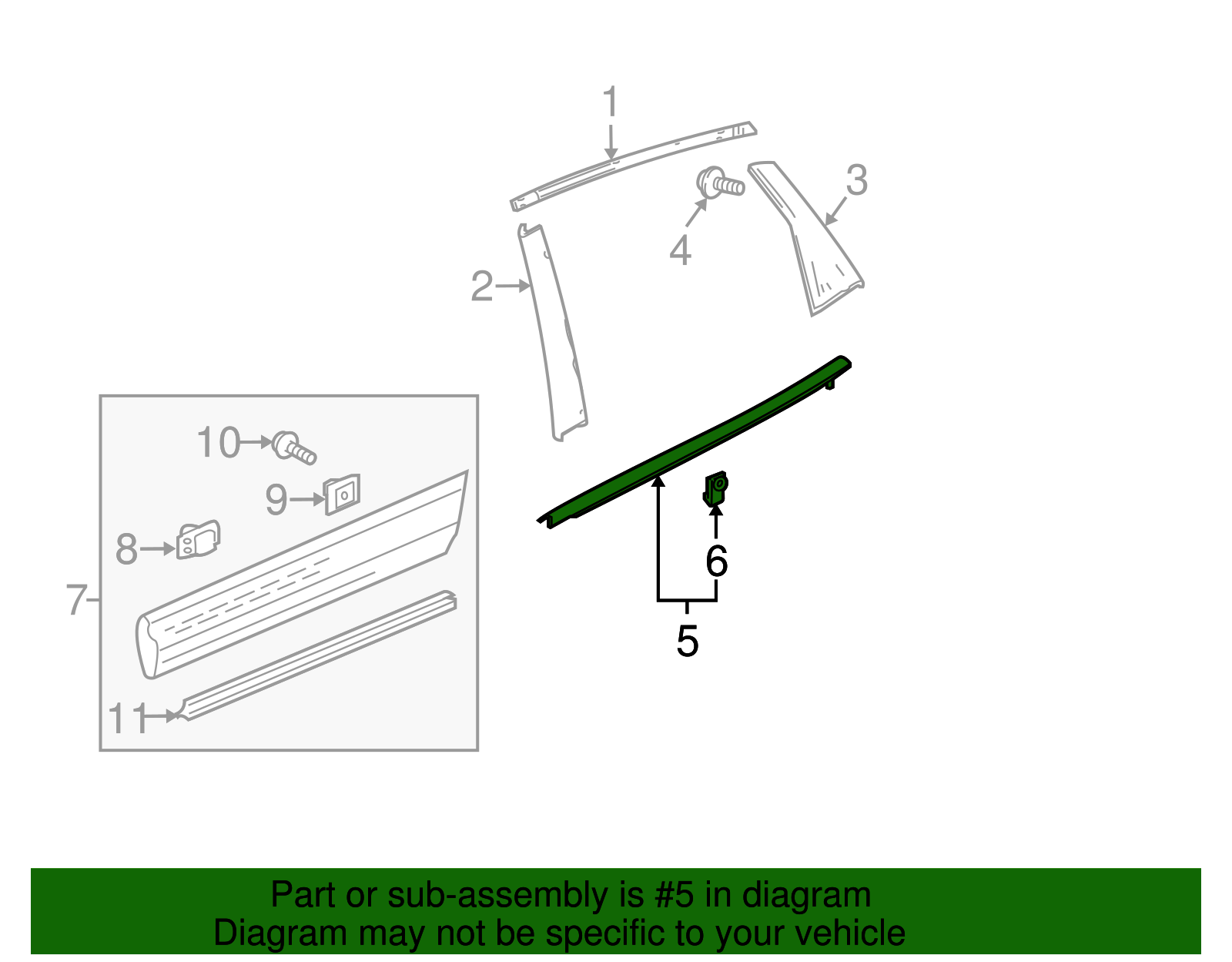 72910-TP6-A01 - Belt Molding 2010-2015 Honda | Honda Parts Online