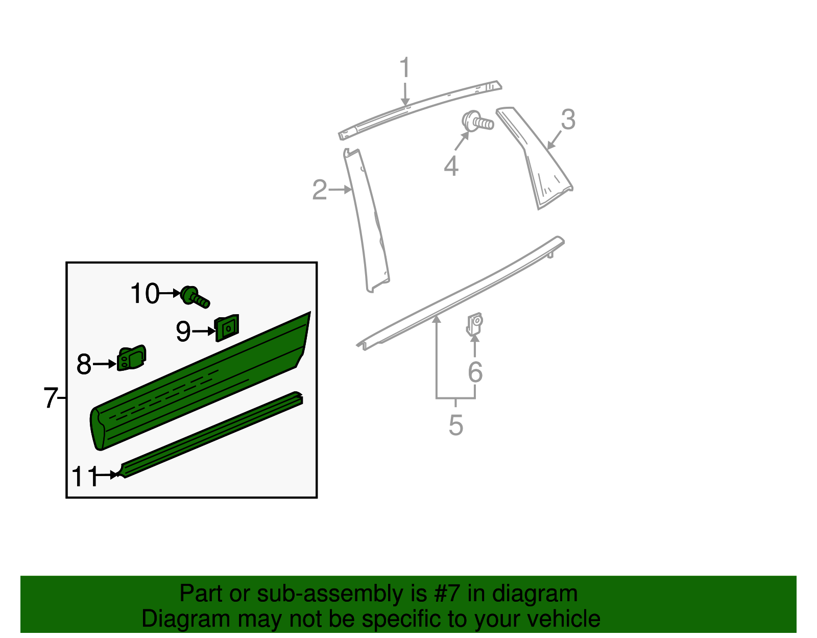 2010-2011 Honda Accord Crosstour Lower Molding 75333-TP6-A01ZA | OEM Parts Online