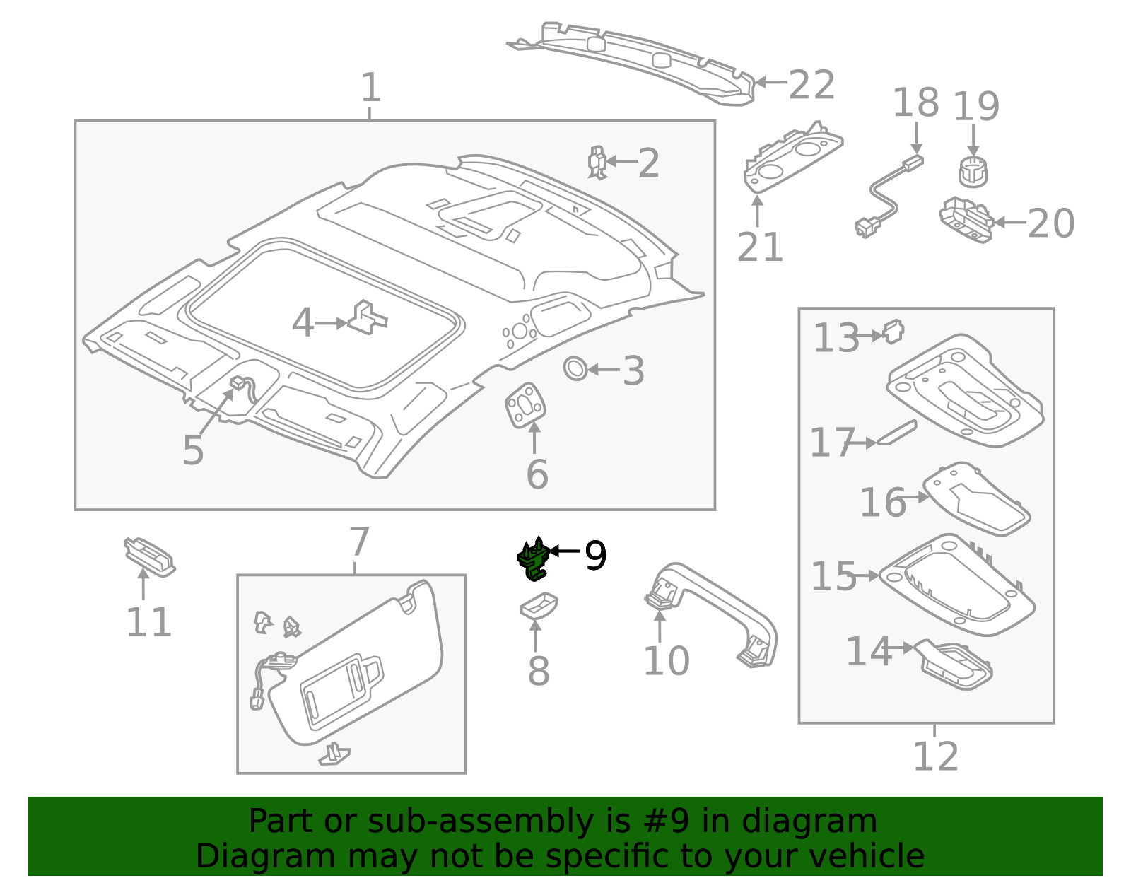 4G0-857-562-A-EP5 - High-Quality Visor Bracket for 2011-2025 Audi ...