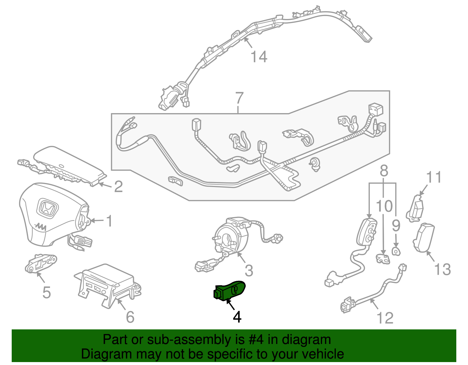 77930-SDN-A82 - 2003 Honda Accord - Sensor Assembly Front Crash | Honda ...