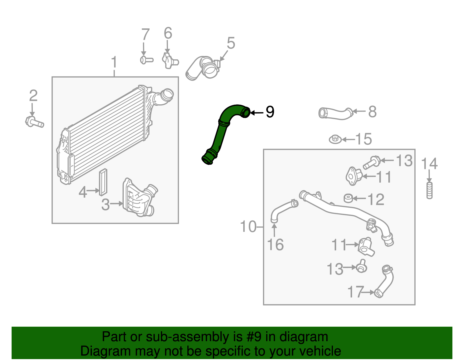Genuine OEM Ford Part - Inter-Cooler Pipe AA5Z-6C646-D | Genuine OEM ...