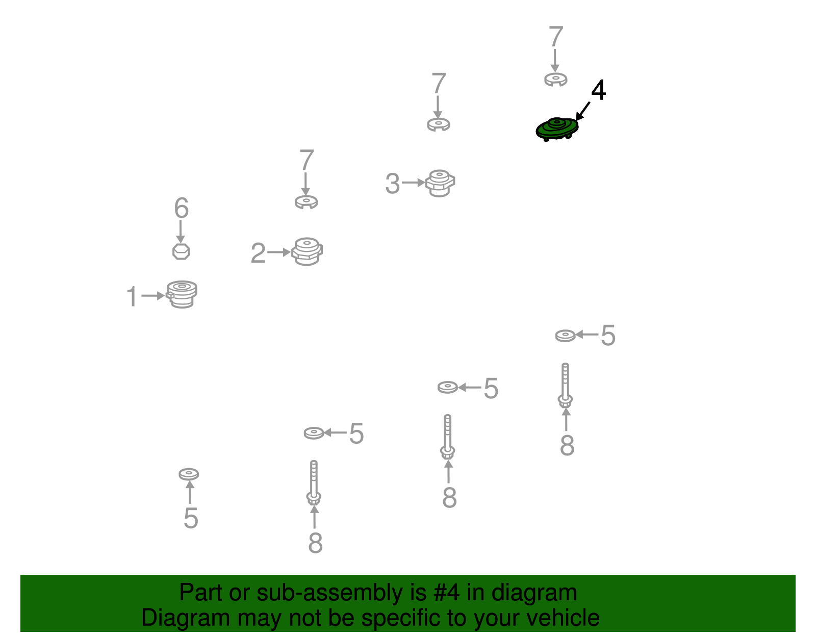 OEM GM Number 3 Body Mount Upper Cushion For 2014-2019 GM - Part No ...