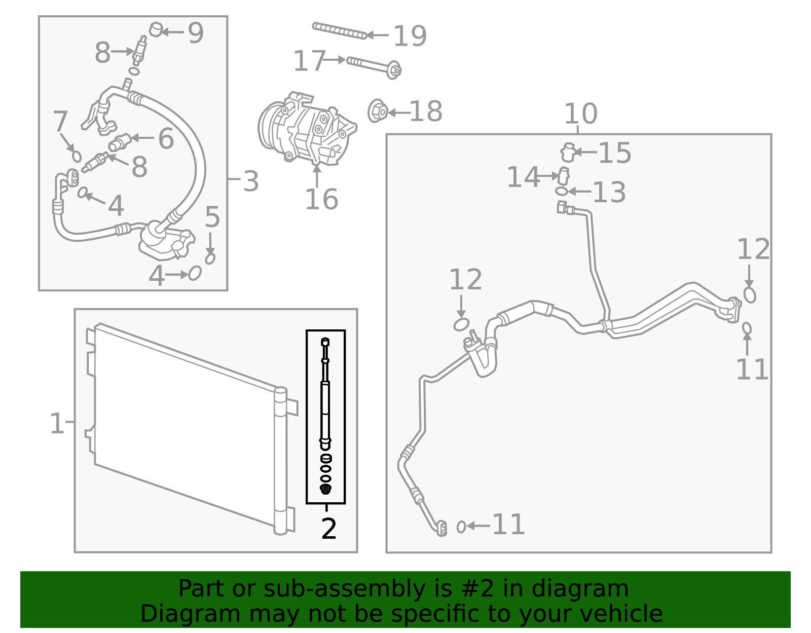 84368321 - 2017-2019 GM - Air Conditioning Receiver Drier Kit with Seals, Desiccant, Plug, Cover ...