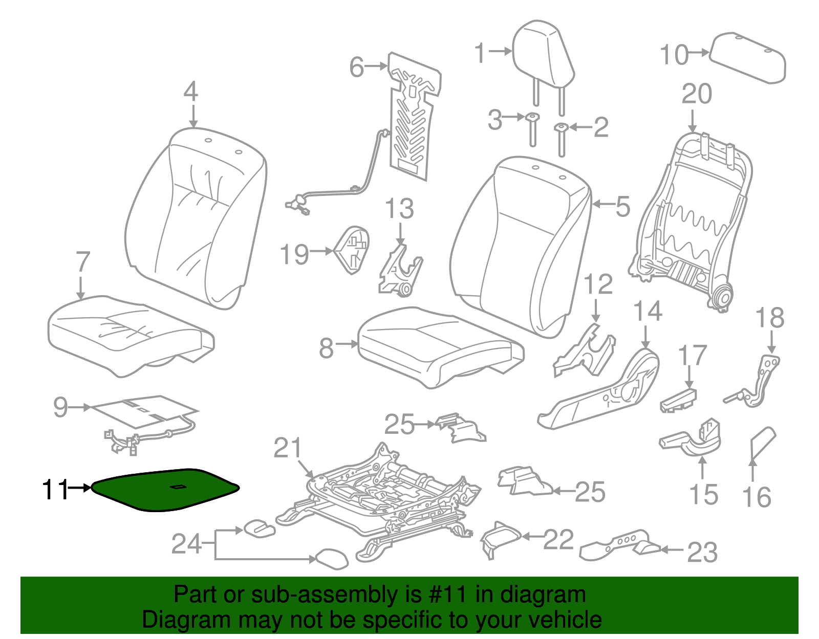 81135-T5R-A11 - 2016-2022 Honda HR-V - Muffler Front Seat Cushion ...