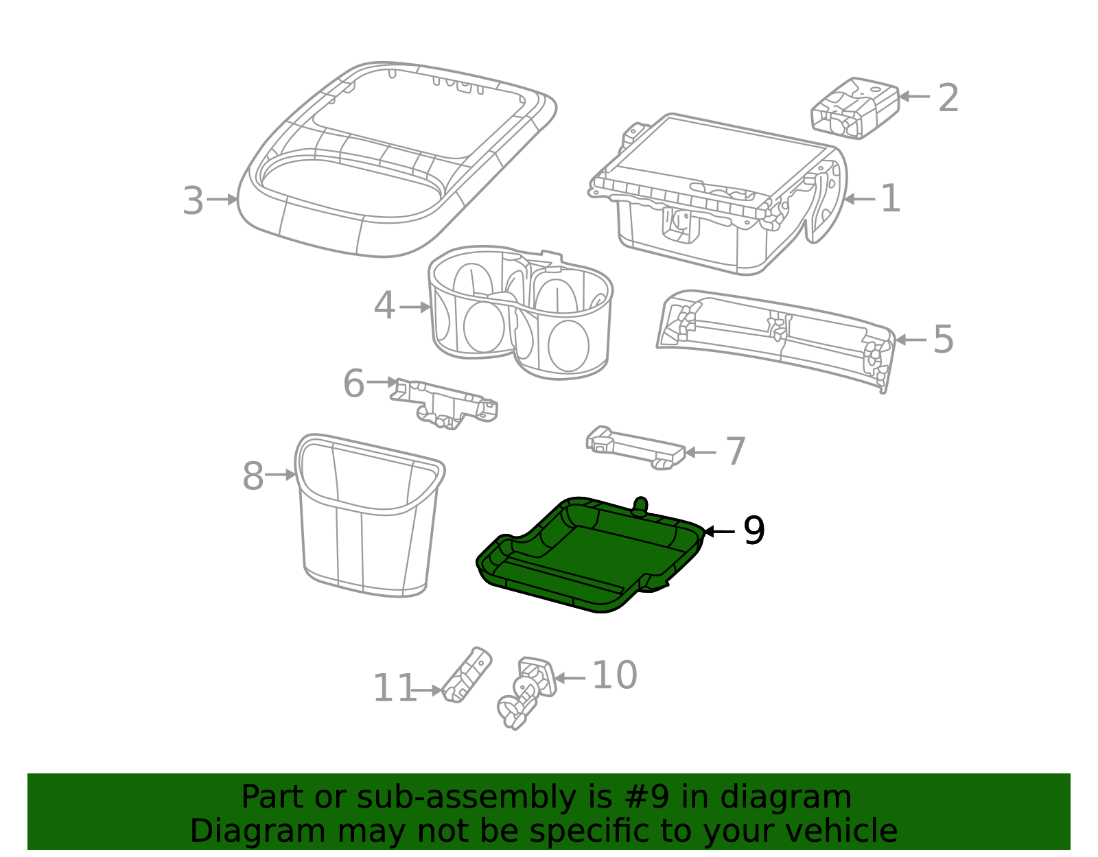 2017-2024 Chrysler Console Mat 5RS89DX9AA | Mopar Parts Canada