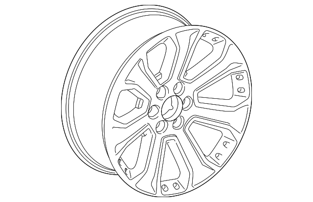 2014-2018 GM (Replaces 84346100) 22" Wheel, 7-Split Spoke Chrome ...
