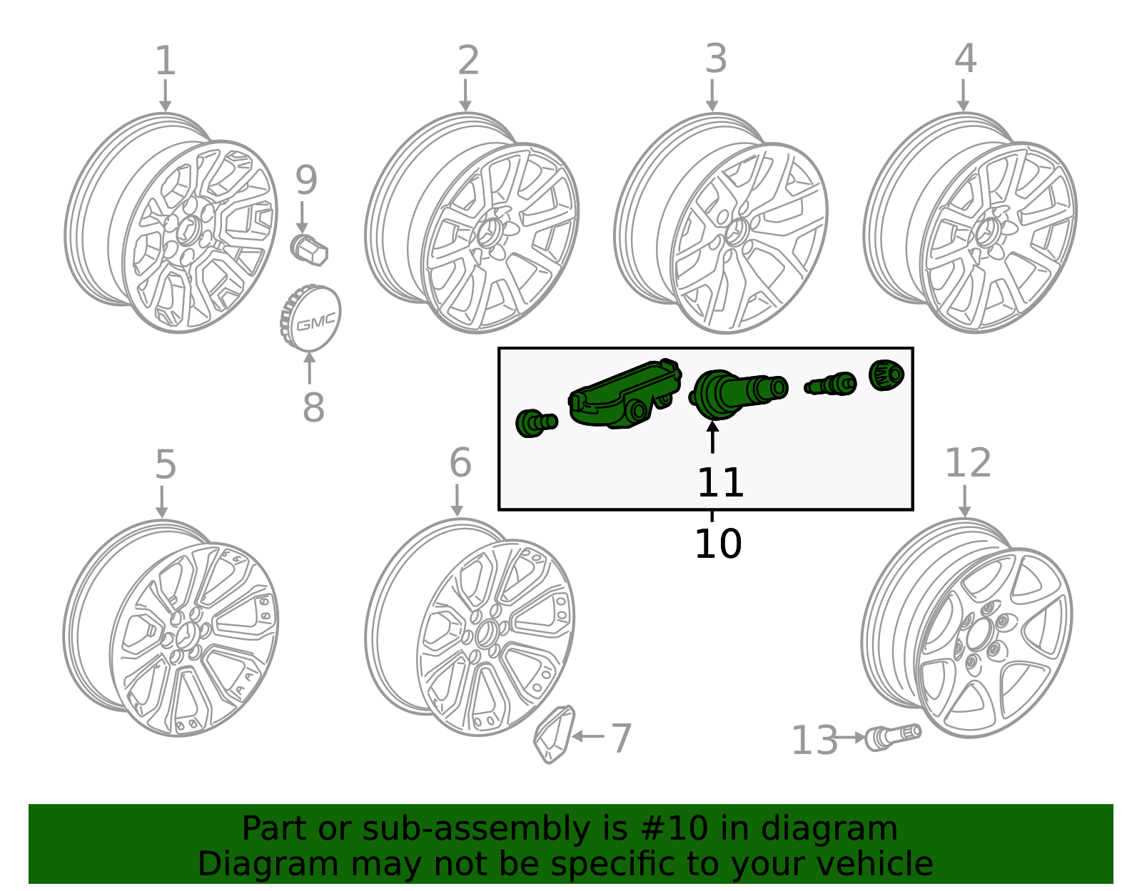 2017-2024 GM Tire Pressure Monitor (XL7 - 314.9MHz) 13540604 GM ...