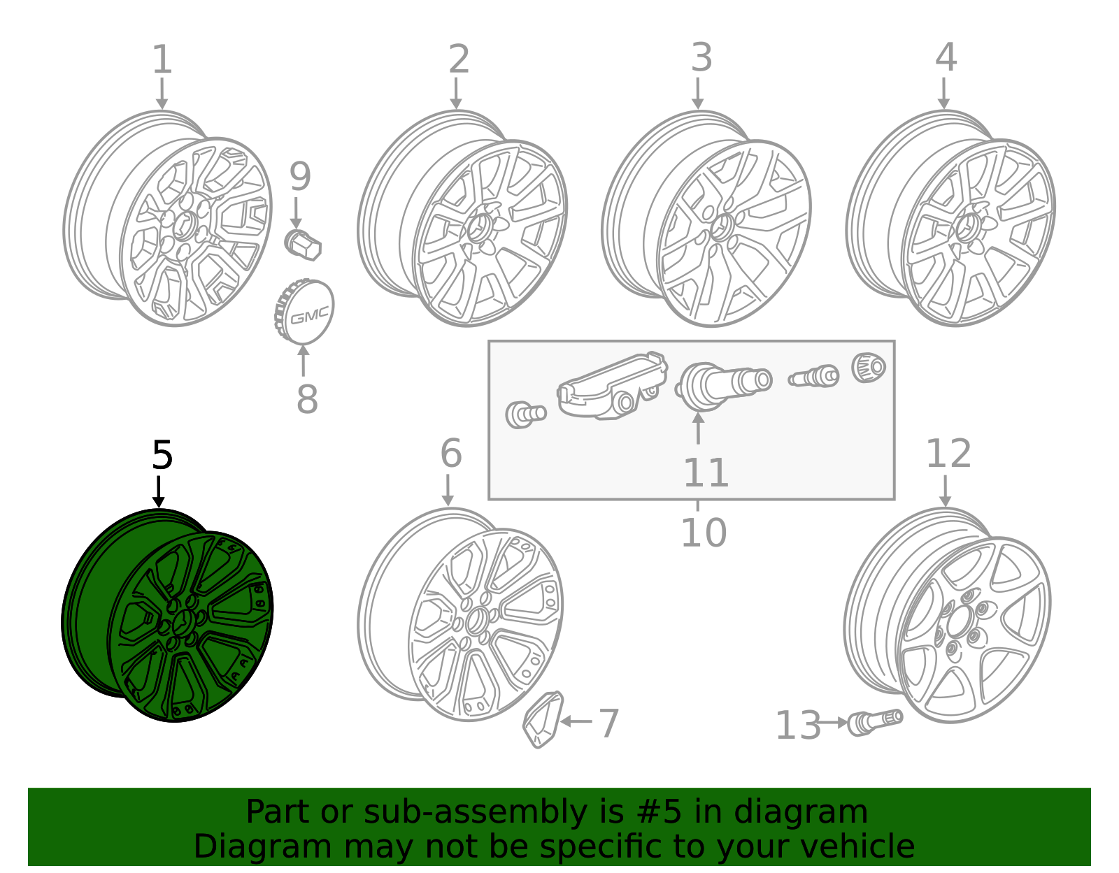 2017-2020 GM 22 Wheel, 6-Split Spoke, Chrome 84346103 | TascaParts.com