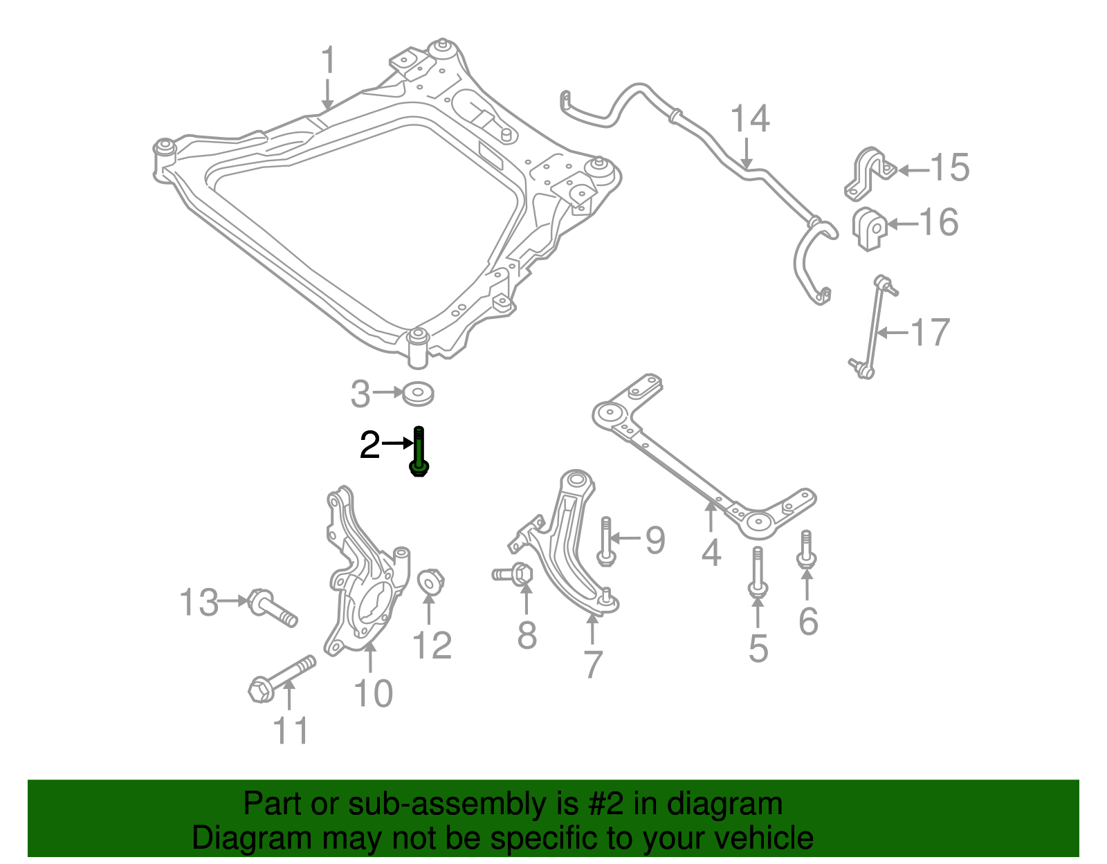 2007-2012 Nissan Sentra Engine Cradle Bolt 54459-EN001 | Kline Nissan