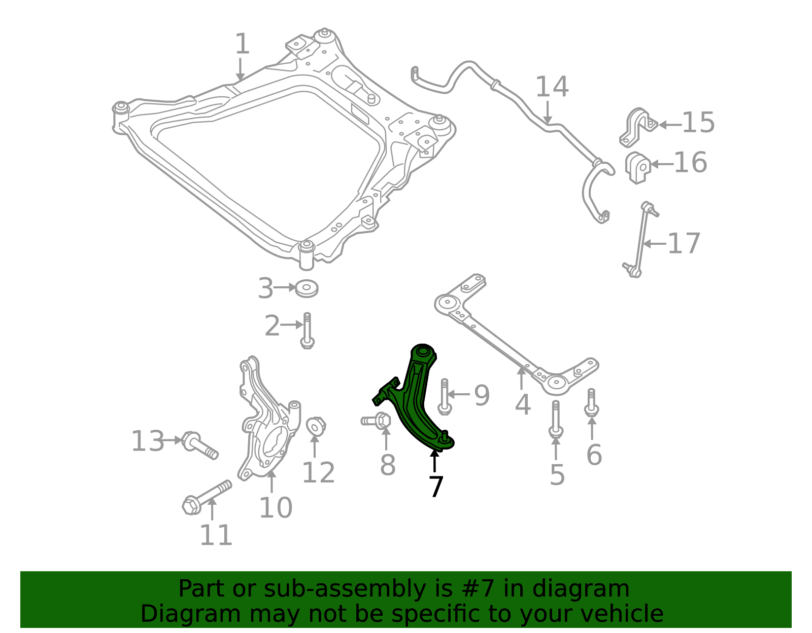 2007-2012 Nissan Sentra Control Arm 54501-ET00C | Parts for Nissans
