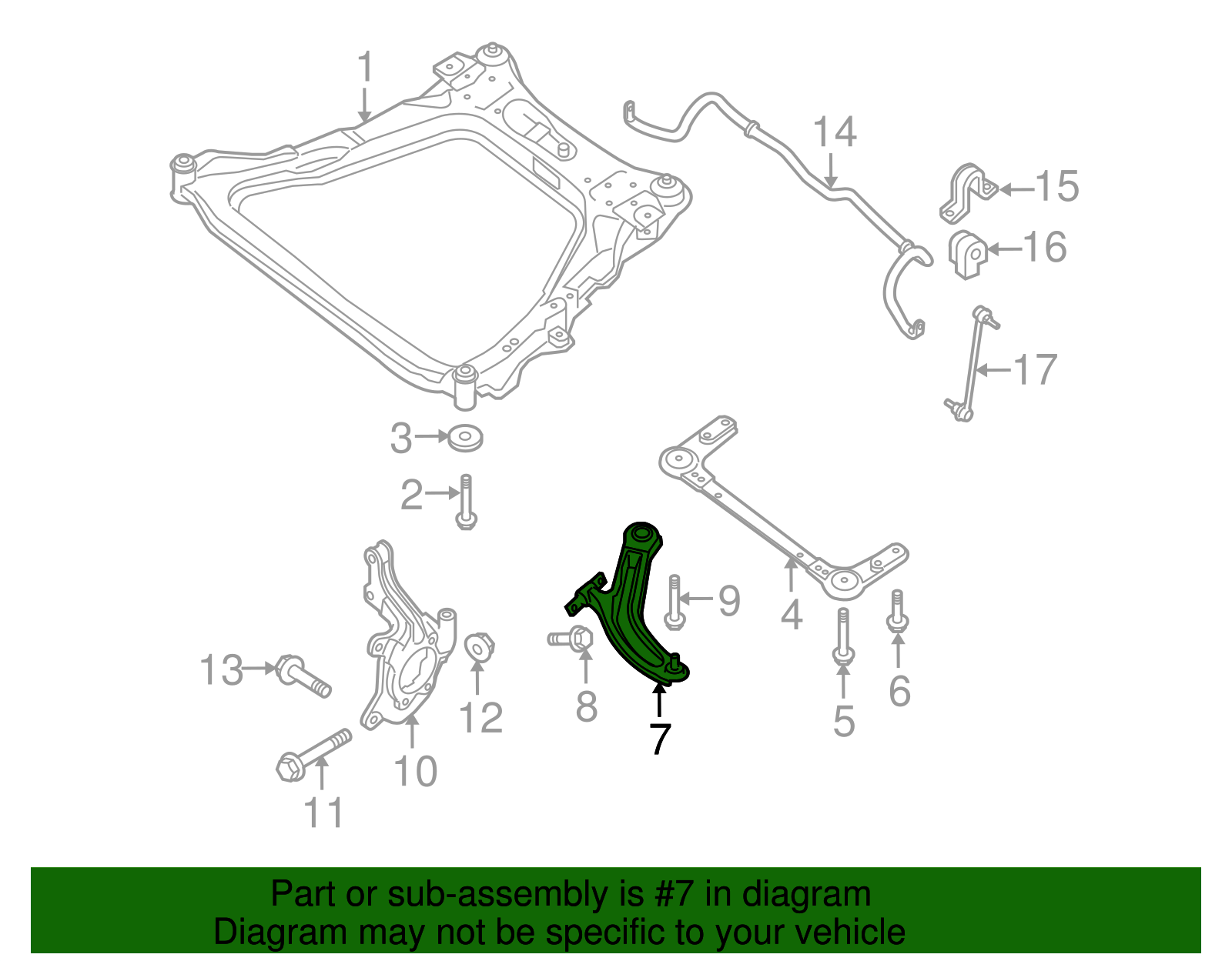 2007-2012 Nissan Sentra Control Arm 54501-ET00C | My Nissan Part