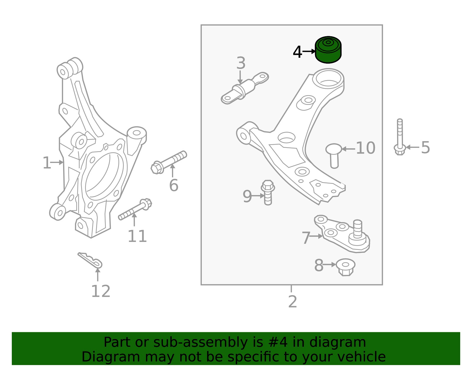 2021-2025 Kia Lower Control Arm Rear Bushing 54584-P2000 | TascaParts.com