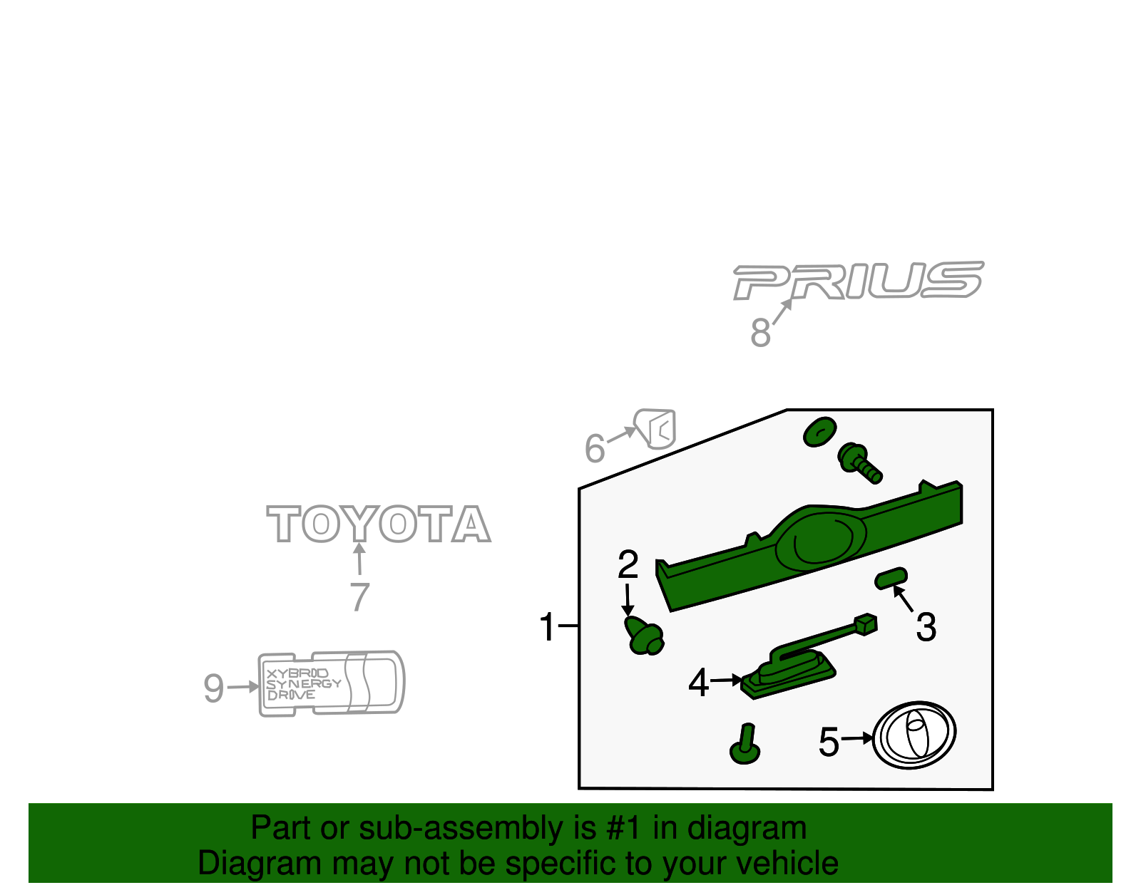 2006-2009 Toyota Prius Lift Gate Trim 76801-47060-D0 | OEM Parts Online