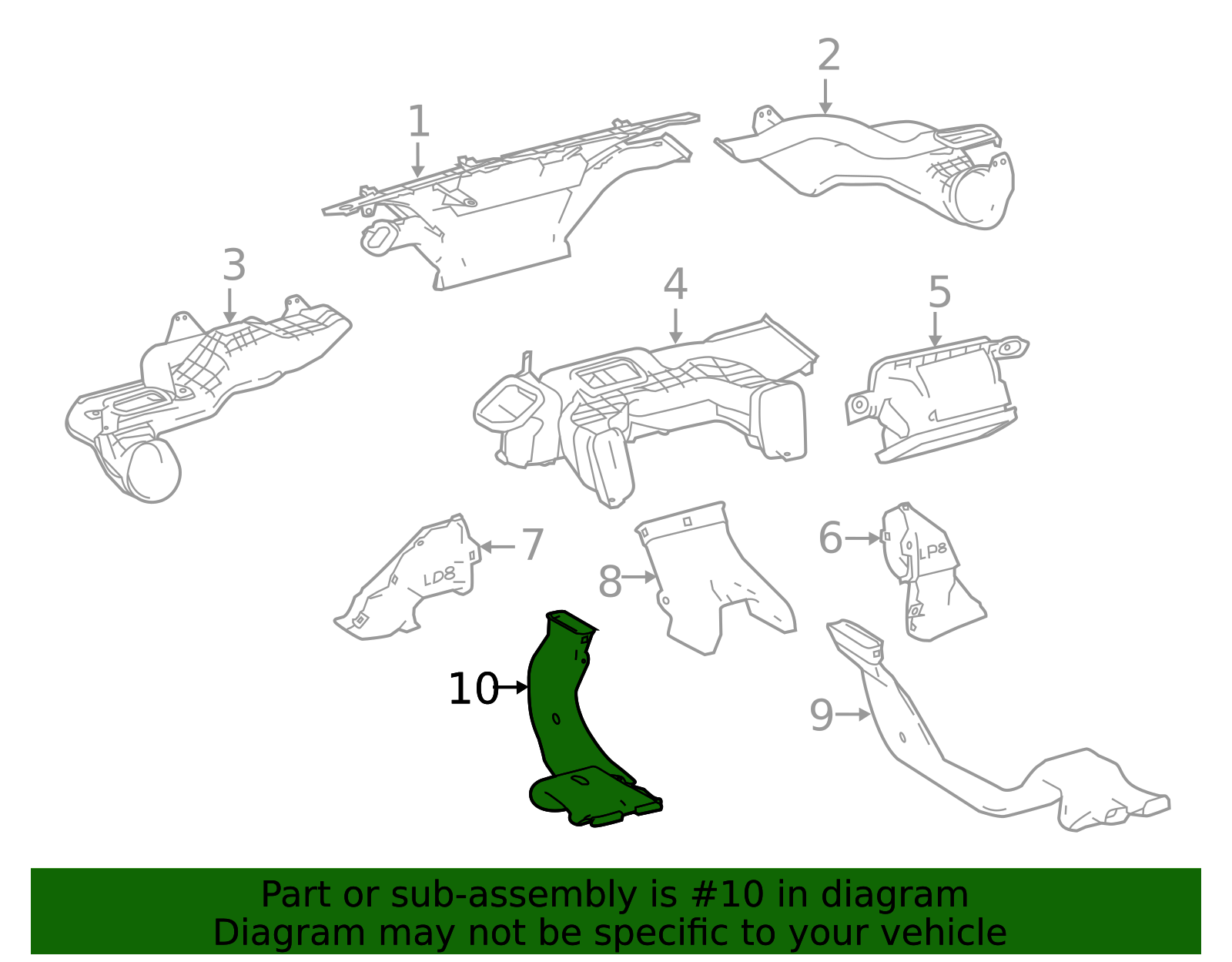 2013-2018 Toyota RAV4 2013-2018 Toyota RAV4 - Floor Duct 87213-0R040 ...