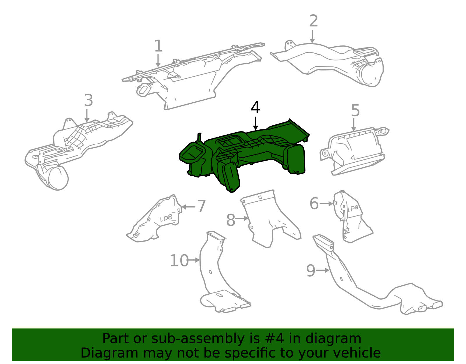 2013-2018 Toyota RAV4 Center Duct 55870-0R030 | MotorMotor