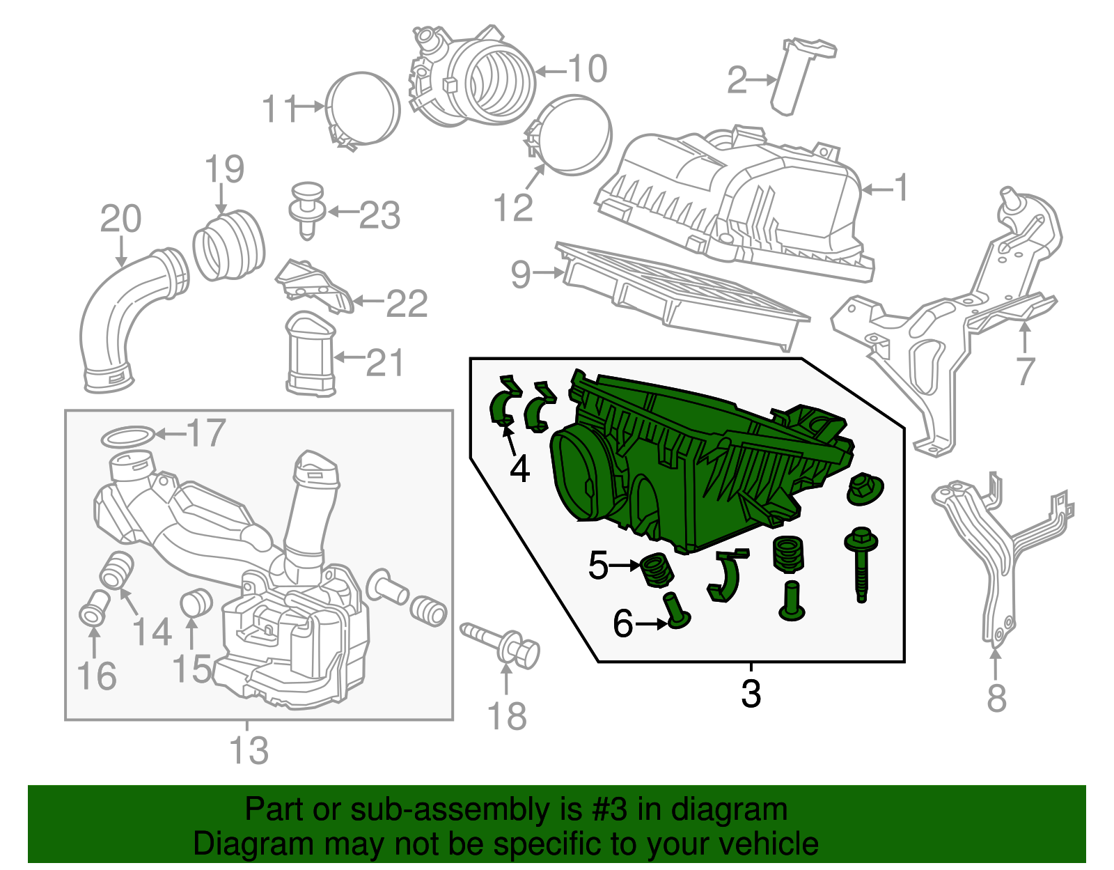 17201-R1B-A00 - Case Set Air Cleaner - 2014 2015 Honda Civic | Honda ...