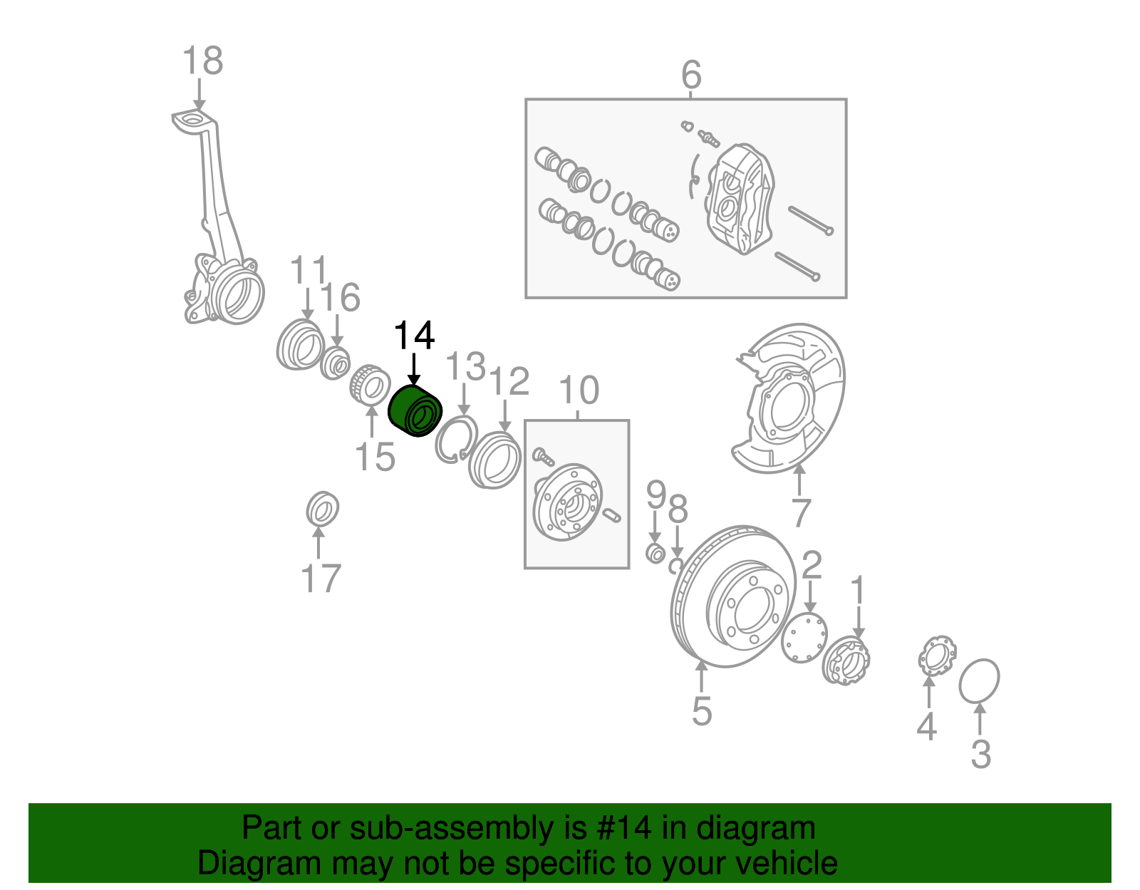 1995-2007 Toyota Wheel Bearing (Left, Right, Front) 90369-54002 | OEM ...