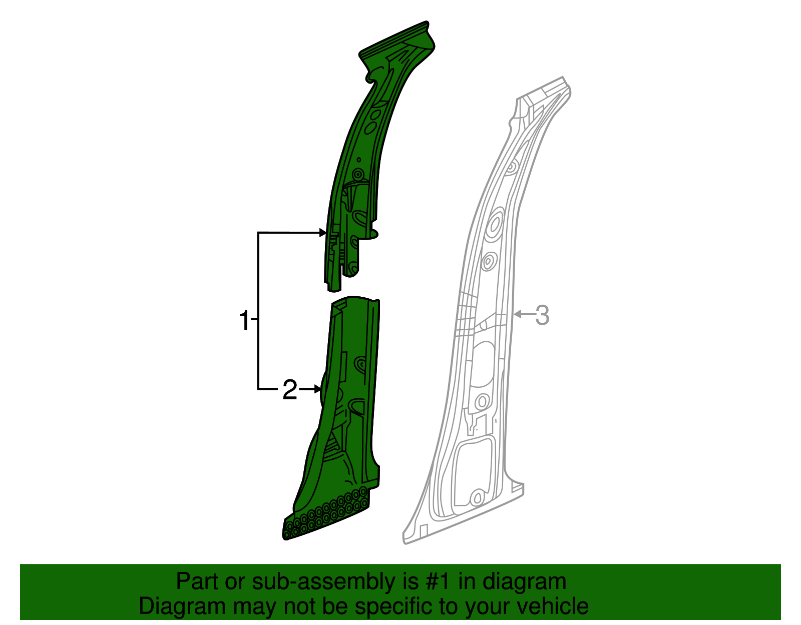 2018-2021 Buick Enclave Passenger Side Center Pillar Outer Panel ...