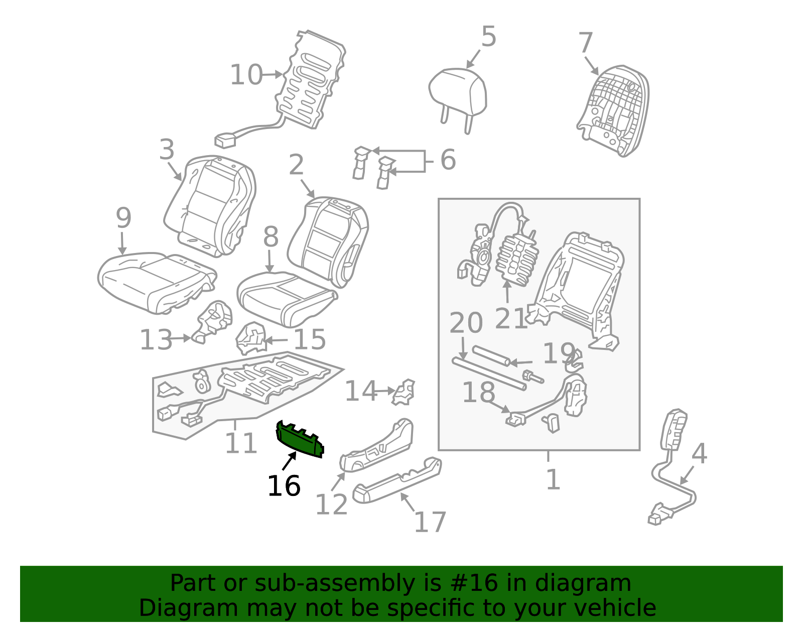 81151-SEP-003ZD - 2004-2008 Acura TL - Cover, R Front Seat *YR240L ...