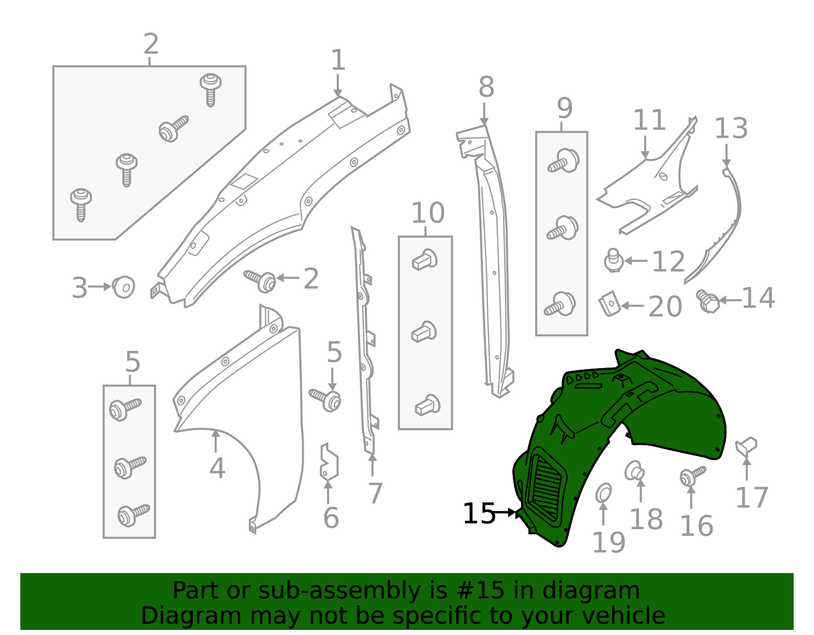 2015-2025 Porsche Macan Fender Liner 95B-809-962-G | Parts