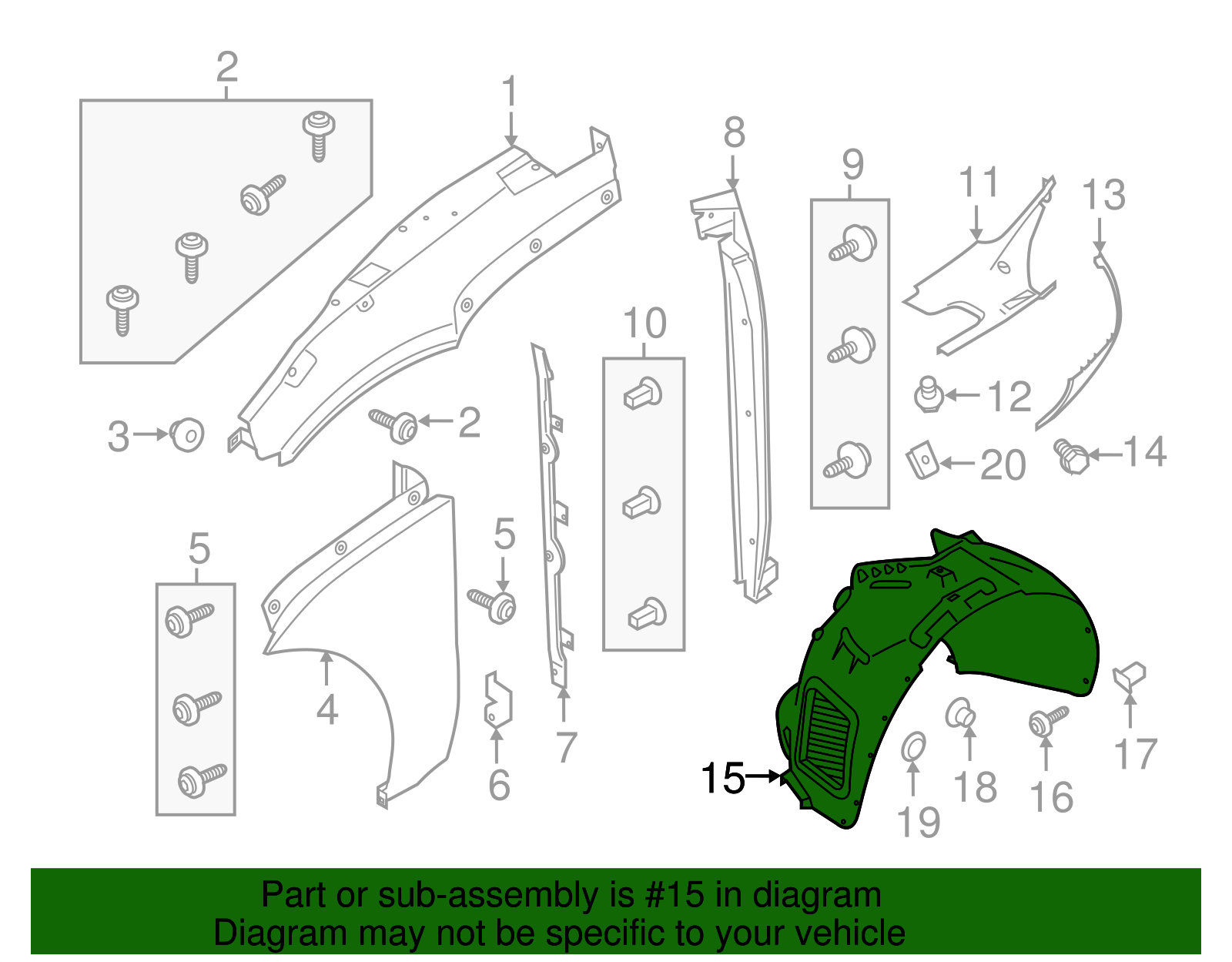 2015-2025 Porsche Macan Fender Liner 95B-809-961-G | Sunset Porsche Parts
