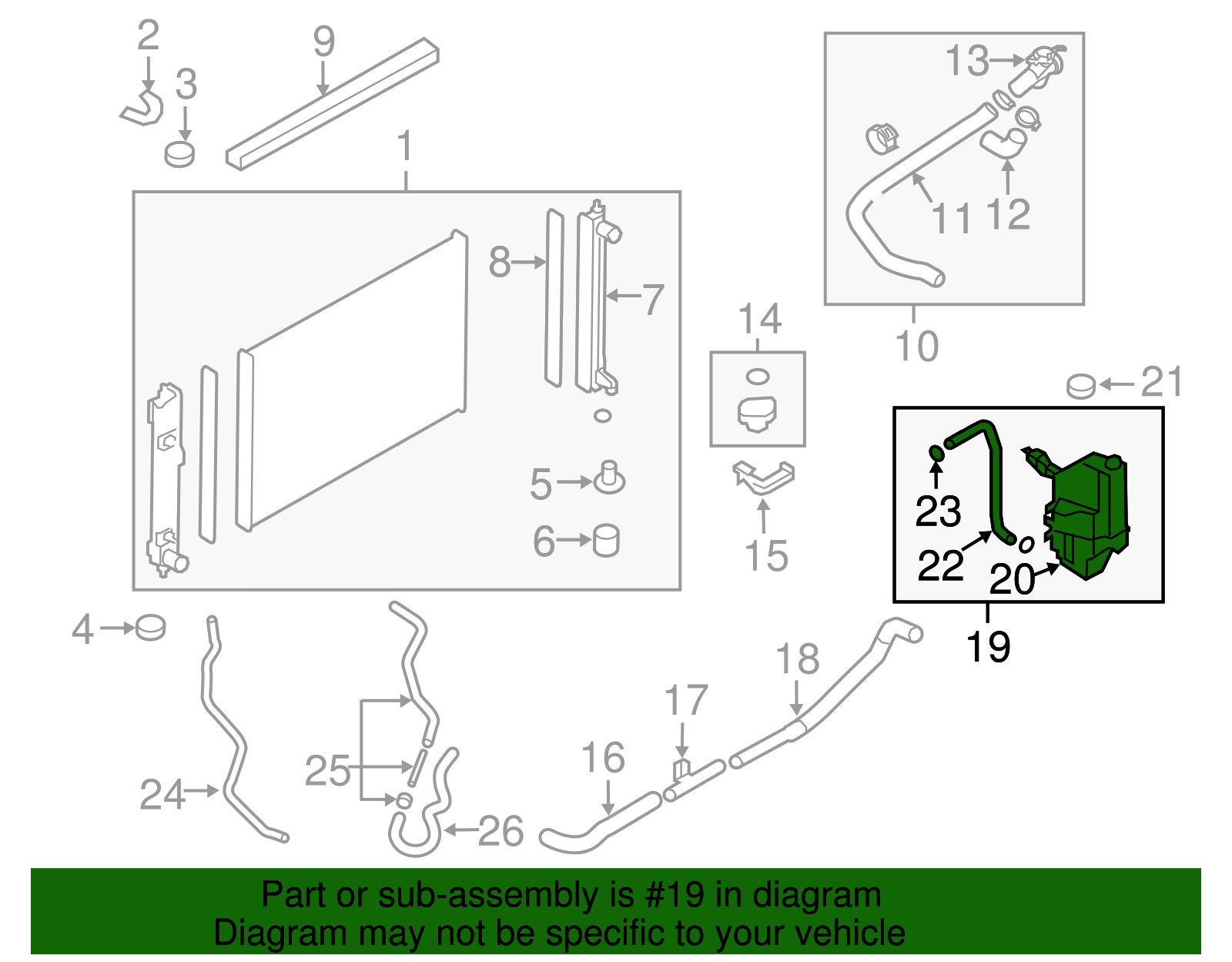 2011-2017 Nissan Quest Reservoir Assembly 21710-1JA0A | Nissan RVA