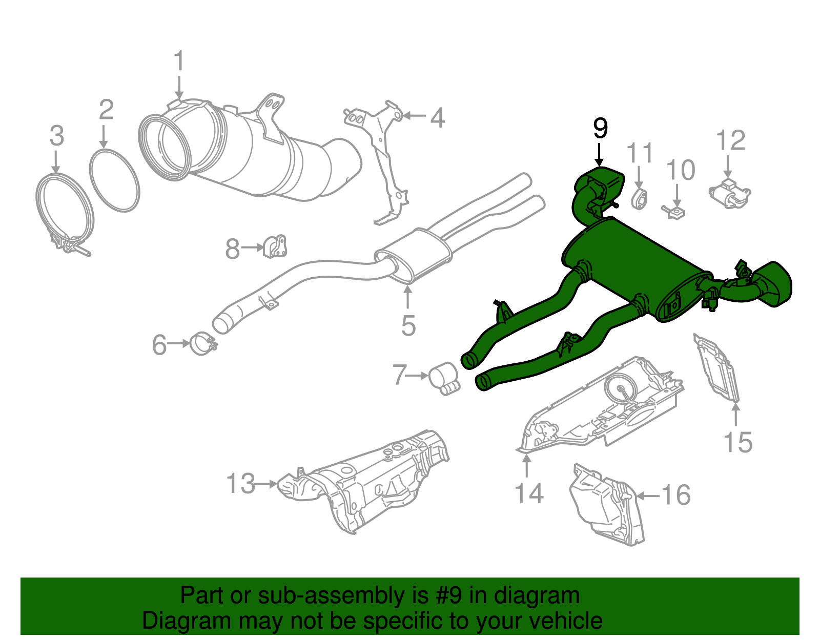 18309846289 - 2022-2024 BMW X3 Rear Muffler (18-30-9-846-289) | BMW of ...
