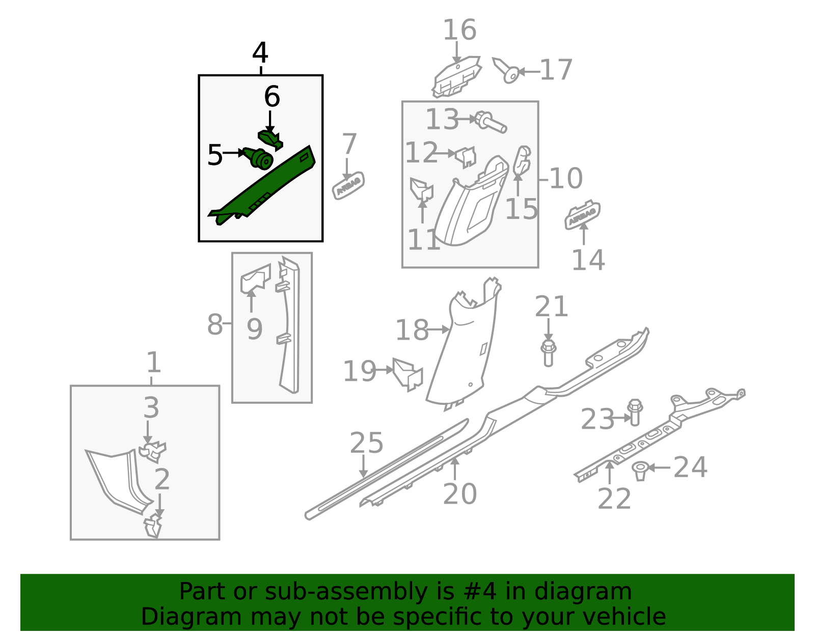 2013-2017 Volkswagen CC Windshield Pillar Trim 3C8-867-233-D-BR2 | OEM ...