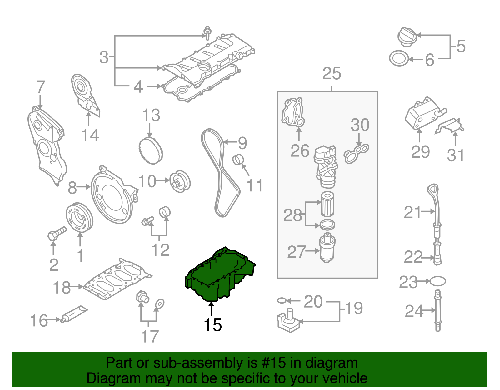 2005-2009 Audi Oil Pan 06B-103-601-CG | Audi USA Parts