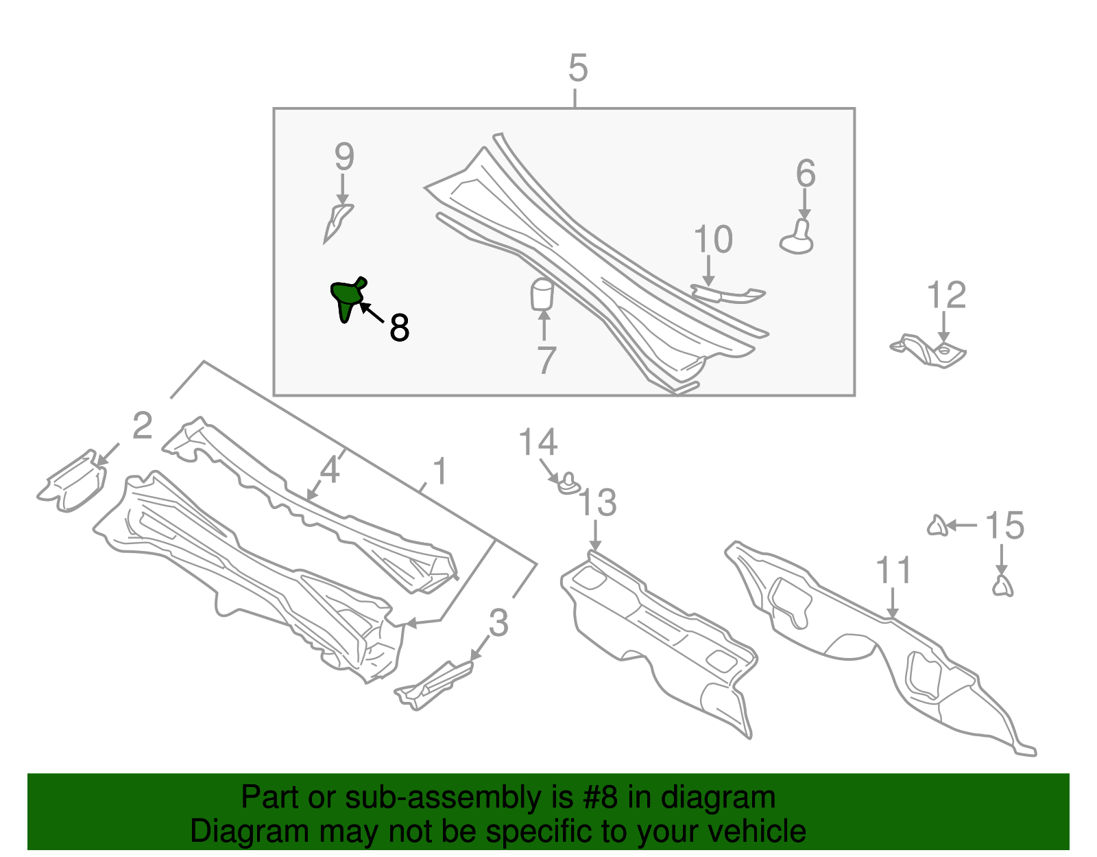 1990-2009 Subaru Cowl Top Panel Clip 91167AA110 | Subaru Parts Store