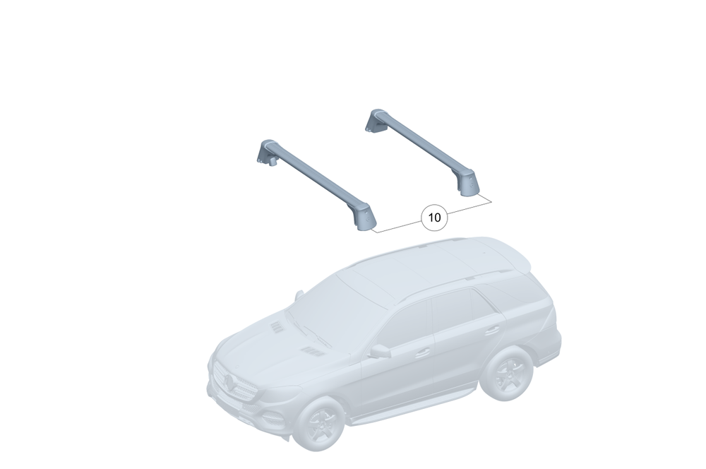 Basic Carrier Bars For Roof Rails, Easy-Fix 253-890-05-93 | Mercedes ...