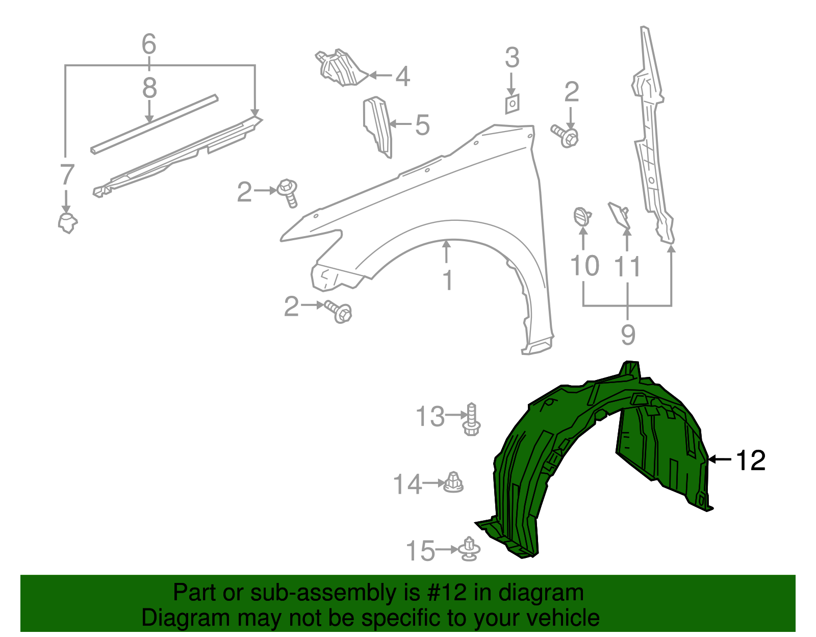 53805-33060 - Fender Liner 2018 Toyota Camry | Bam Wholesale Parts
