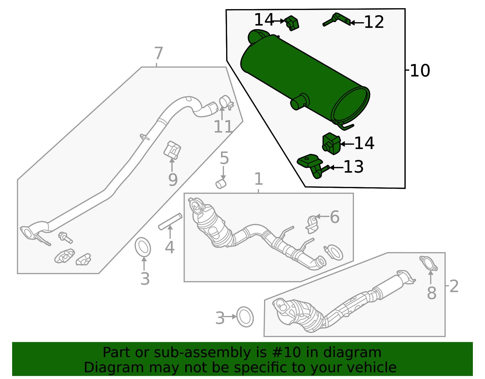 MB3Z-5230-AN - Muffler And Pipe Assembly Rear | My Ford Parts