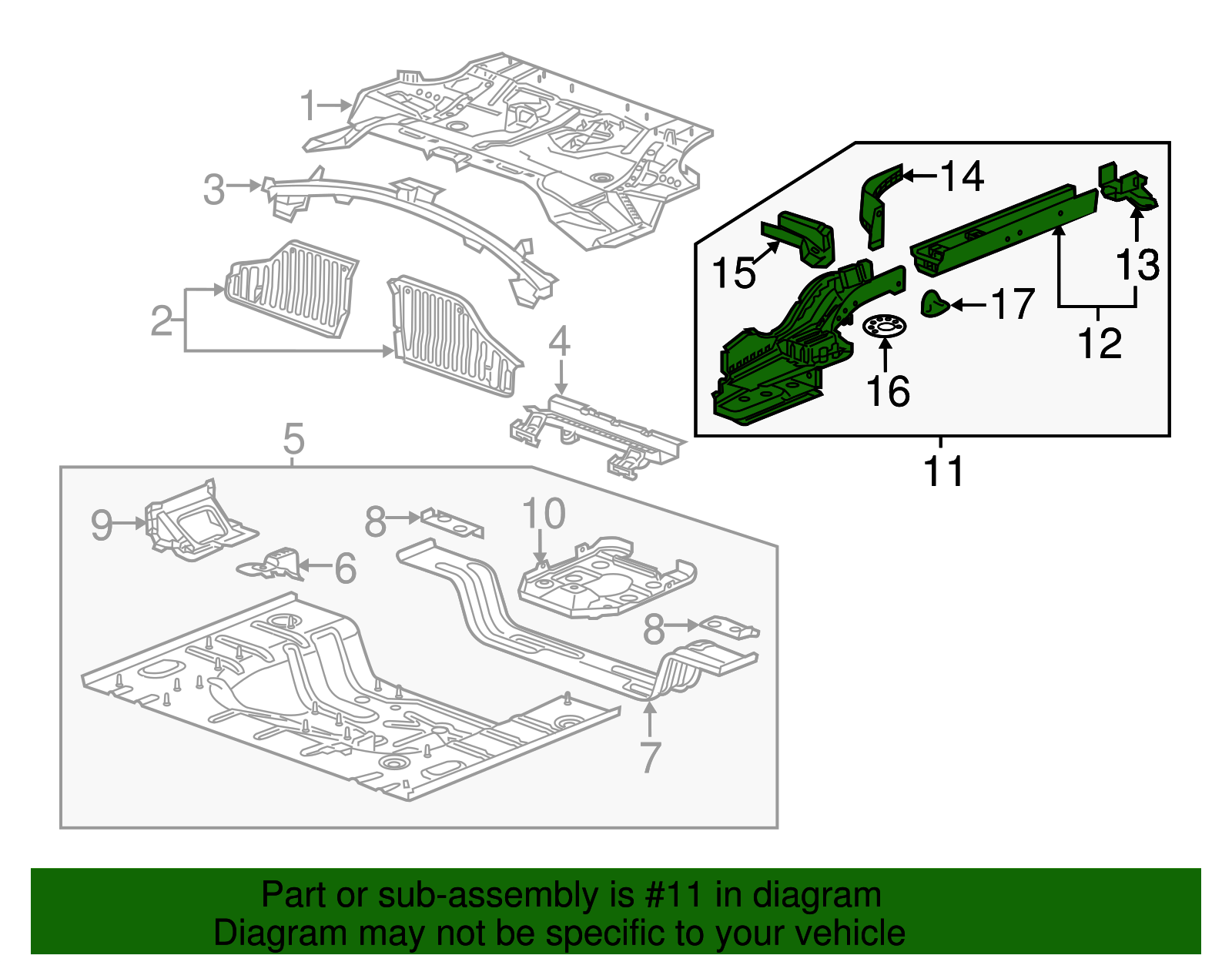 23163733 - 2014-2016 Cadillac ELR - Passenger Side Underbody Rear Side ...
