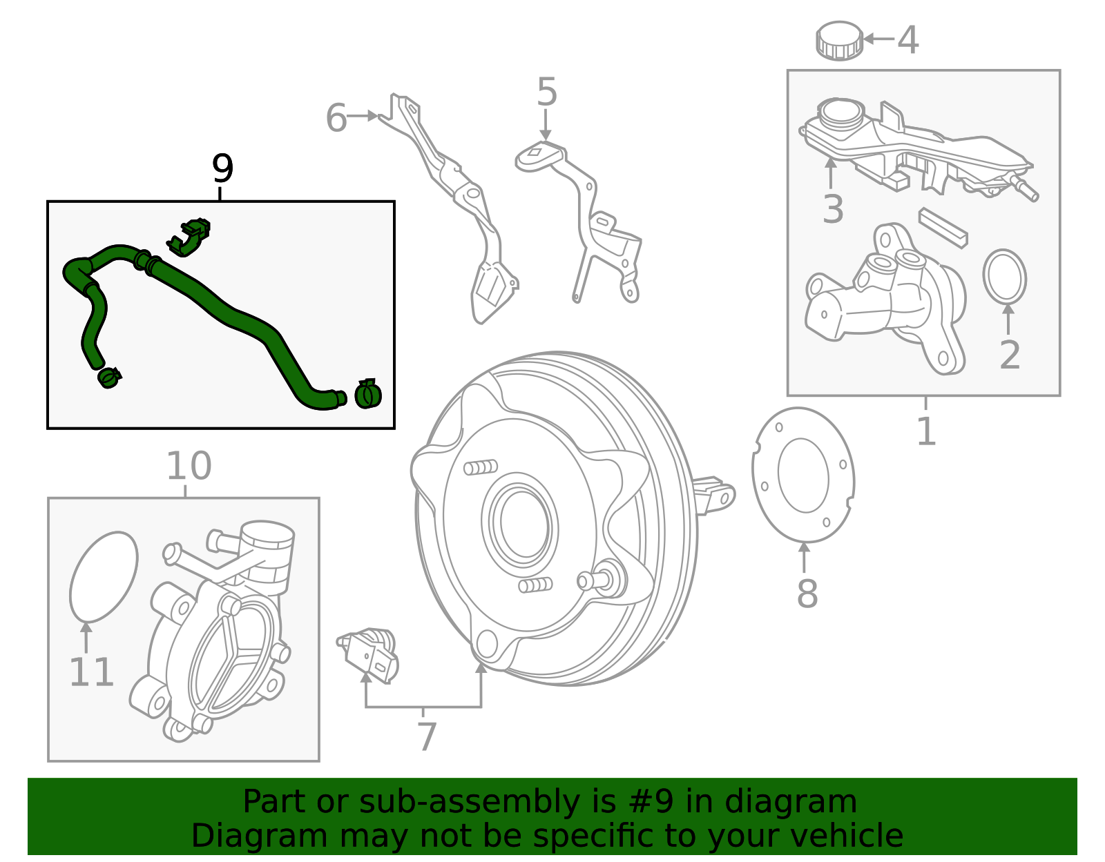 Genuine Toyota Vacuum Hose part# 44773-WB001 for 2016-2020 Toyota ...