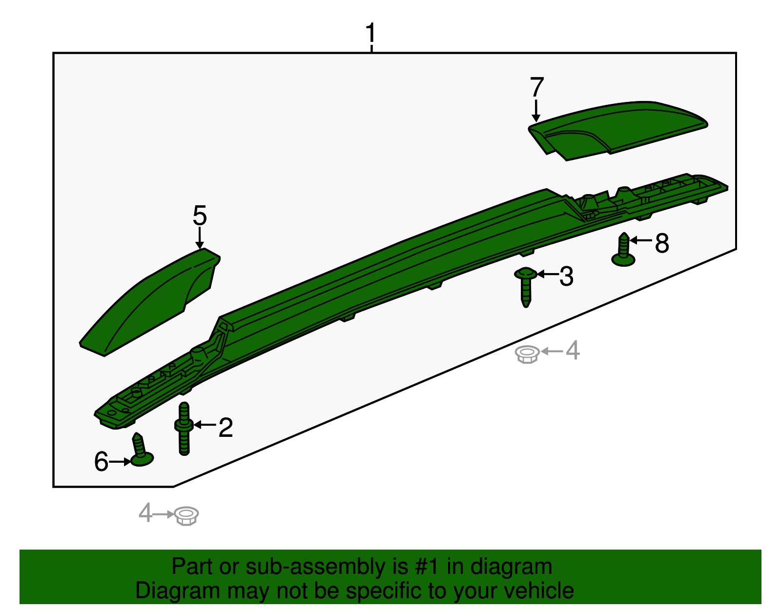 2020-2022 Chevrolet Trax Passenger Side Luggage Carrier Rail 42737477 ...