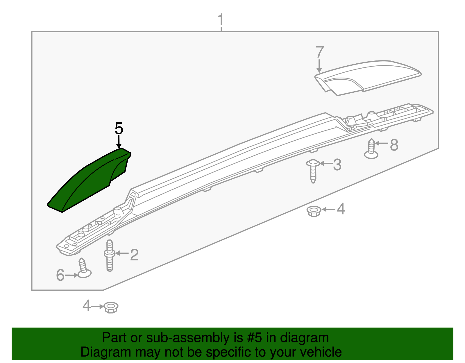 2015-2022 Chevrolet Trax Luggage Carrier Side Rail Front Support Cover ...