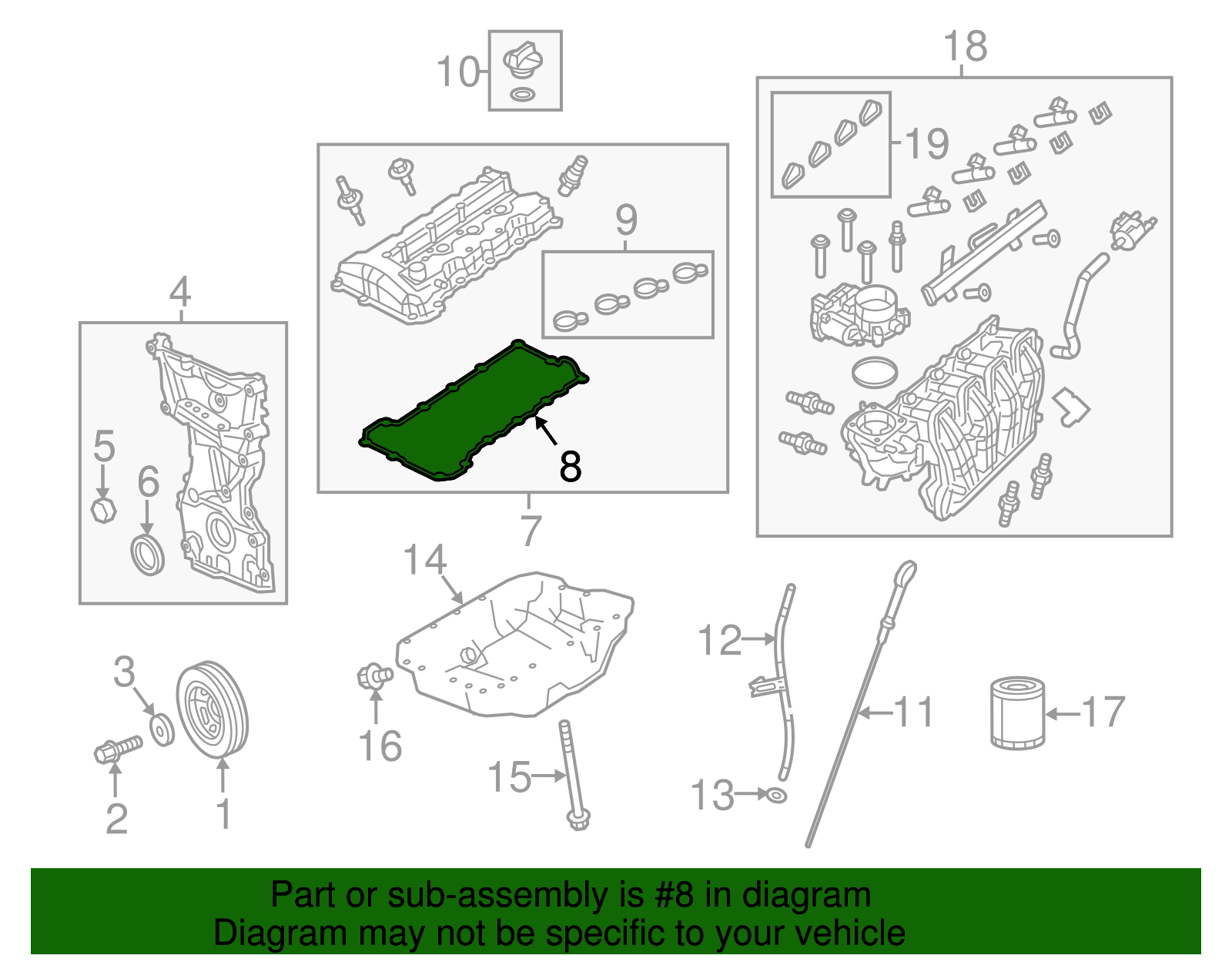2013-2019 Mopar Valve Cover Gasket 05047440AC | Mopar Parts Canada