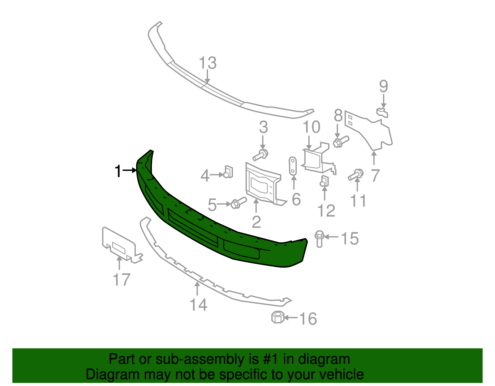 Genuine OEM Ford Part - Bumper 8C3Z-17757-CPTM | Genuine OEM Ford Parts ...
