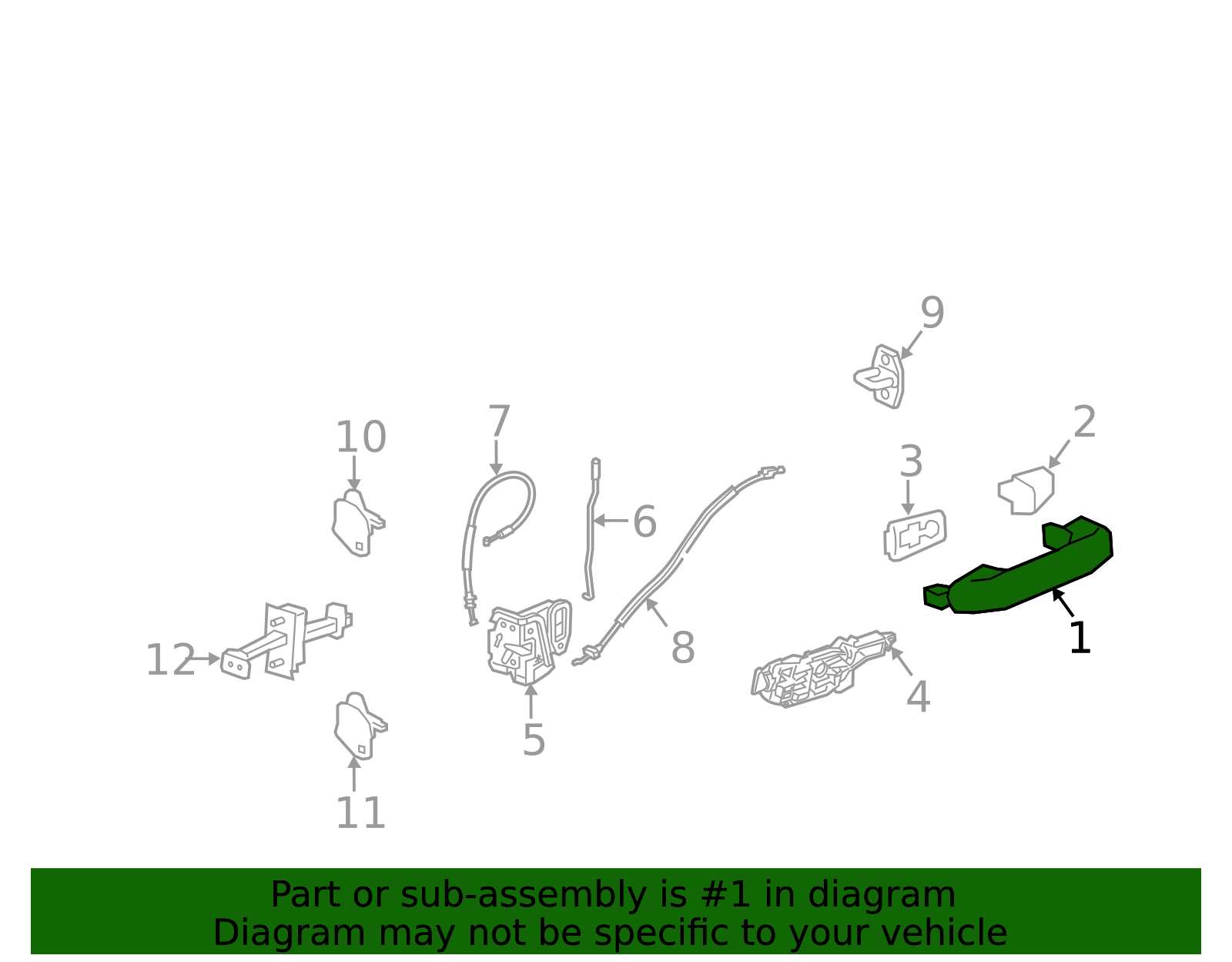 13534903 - 2015-2020 GM - Primed Rear Outside Door Handle Kit ...