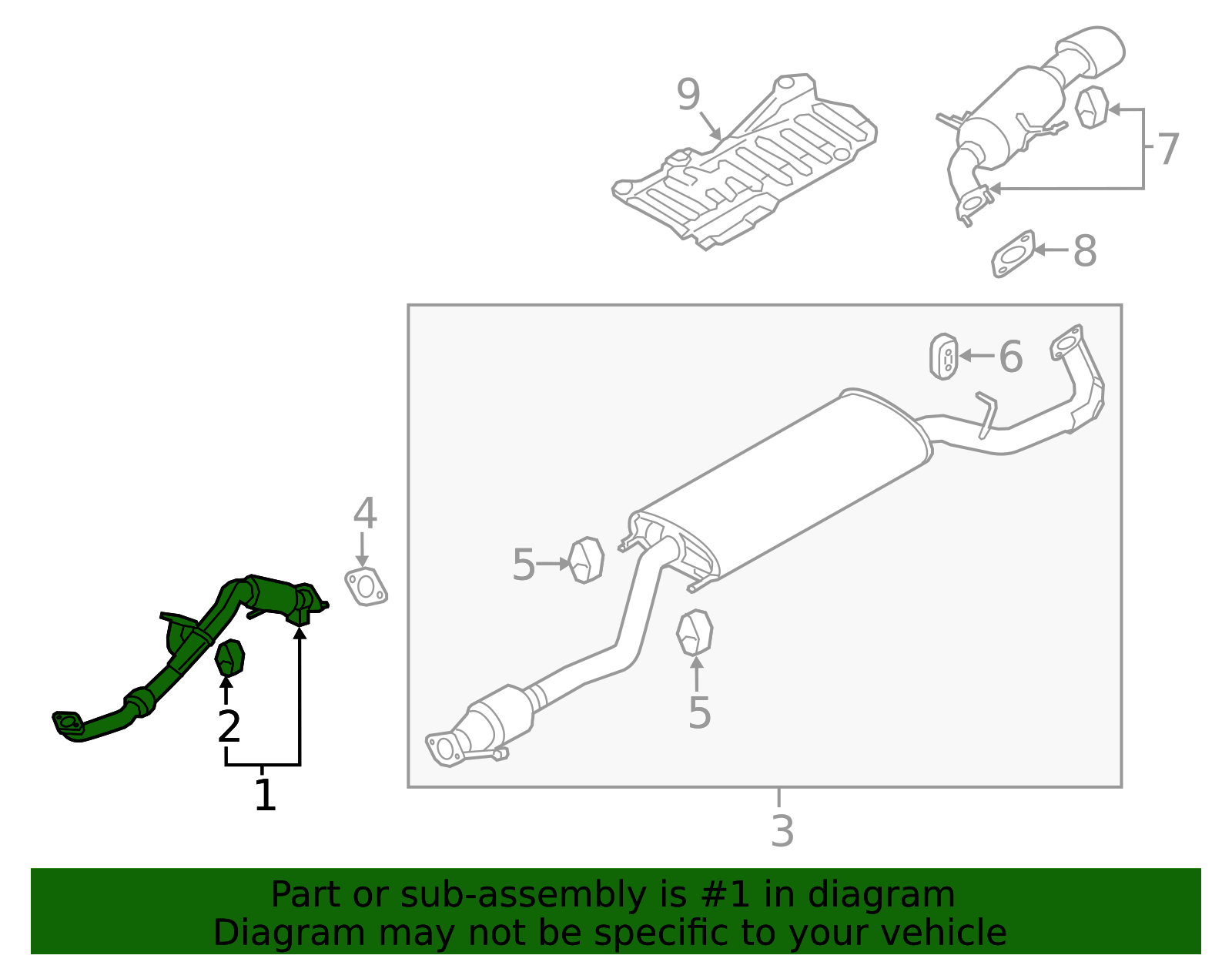 2014-2015 Kia Sorento OEM NEW 2014-15 Kia Sorento Wagon Muffler ...