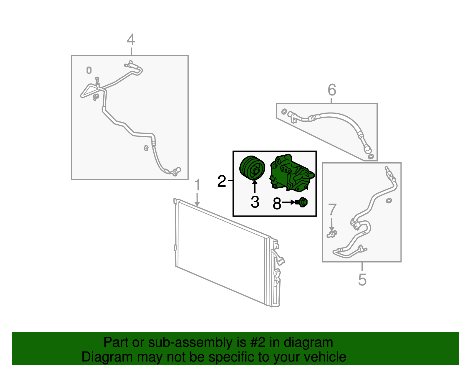 2004-2007 GM Air Conditioning Compressor and Clutch Assembly 15893104 ...